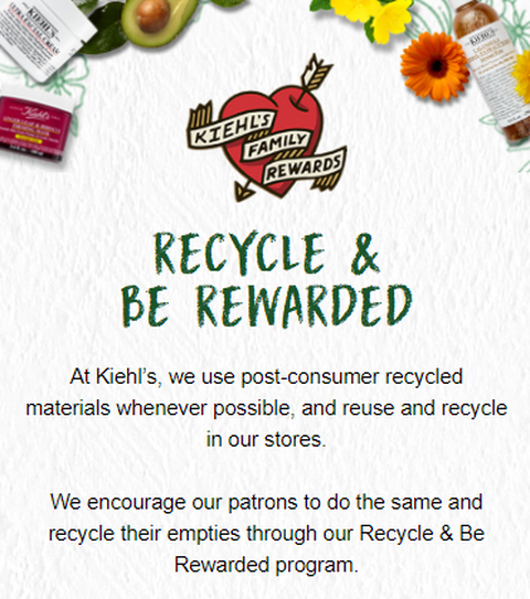 Recycle And Be Rewarded | Loyalty Program | Kiehl's